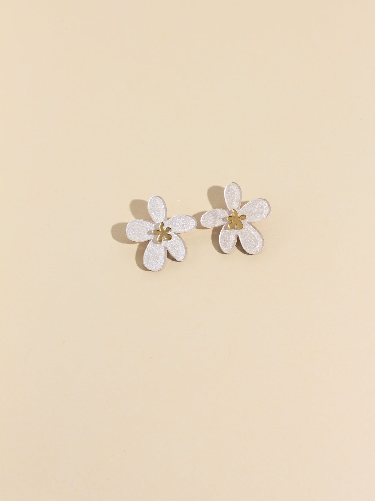 Flora Studs in White | Moon-Seed